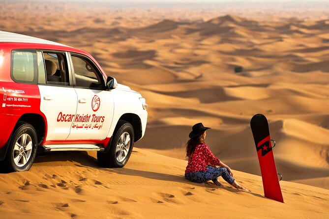 Premium Morning Red Dunes With Quad Bike